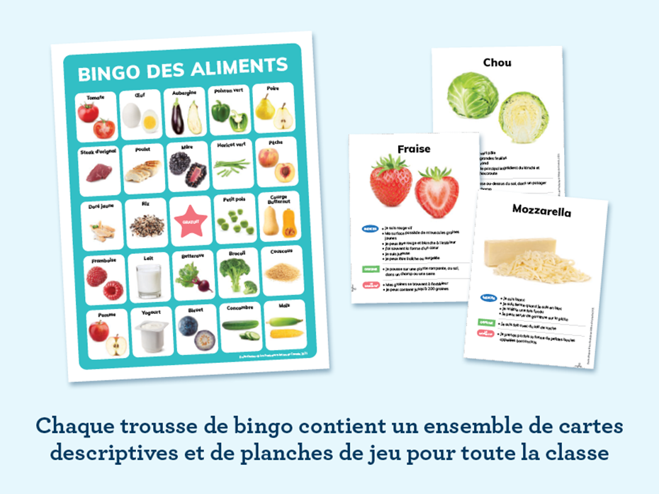 Bingo des aliments | Éducation Nutrition Prairies